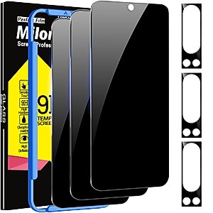 Milomdoi 3 Pack Privacy Screen Protector for Google Pixel 8 Pro with 3 Pack Tempered Glass Camera Lens Protector, Ultra 9H Accessories, Case Friendly, Mounting Frame, 2.5D Curved
