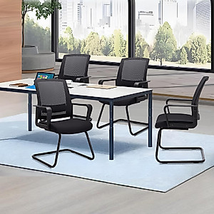 CLATINA Office Guest Chair with Lumbar Support and Mid Back Mesh Space Air Grid Series for Reception Conference Room