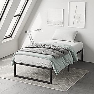 Richwanone 14 inch Twin XL Platform Bed Frame Heavy Duty Metal Mattress Foundation with Steel Slat Support, No Box Spring Needed, Easy Assembly, Black