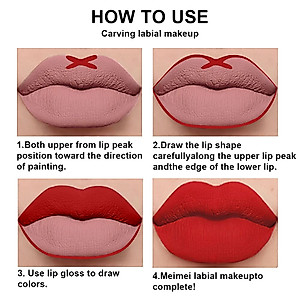 evpct 2Pcs Ruby Red Matte Lip Liner and Lipstick Combo DNM Red Lip Gloss Stains Pencil Makeup Set Women Waterproof Long Lasting 24 Hours Lipstick and Lip Liner Set labiales mate 24 horas originales 14