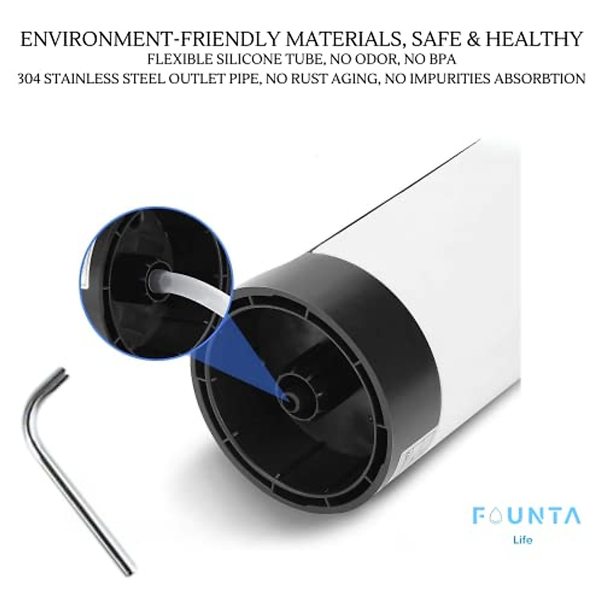 Electric Water Dispenser Pump - Food Grade Pump Pressurized for Easy Dispensing - Battery Powered Water Dispenser Compatible w/ 2-5 Gallon Water Bottles - Ideal for Home/Office/Camping Use