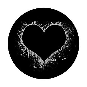 Heart Black PopSockets Swappable PopGrip
