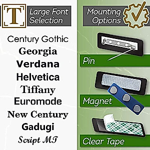 Name Tag, Magnetic Name Tags, Personalized Name Tags, 1" x 3", Durable Engravable Impact Acrylic Material, Made in The USA by My Sign Center (Classic Rectangle)