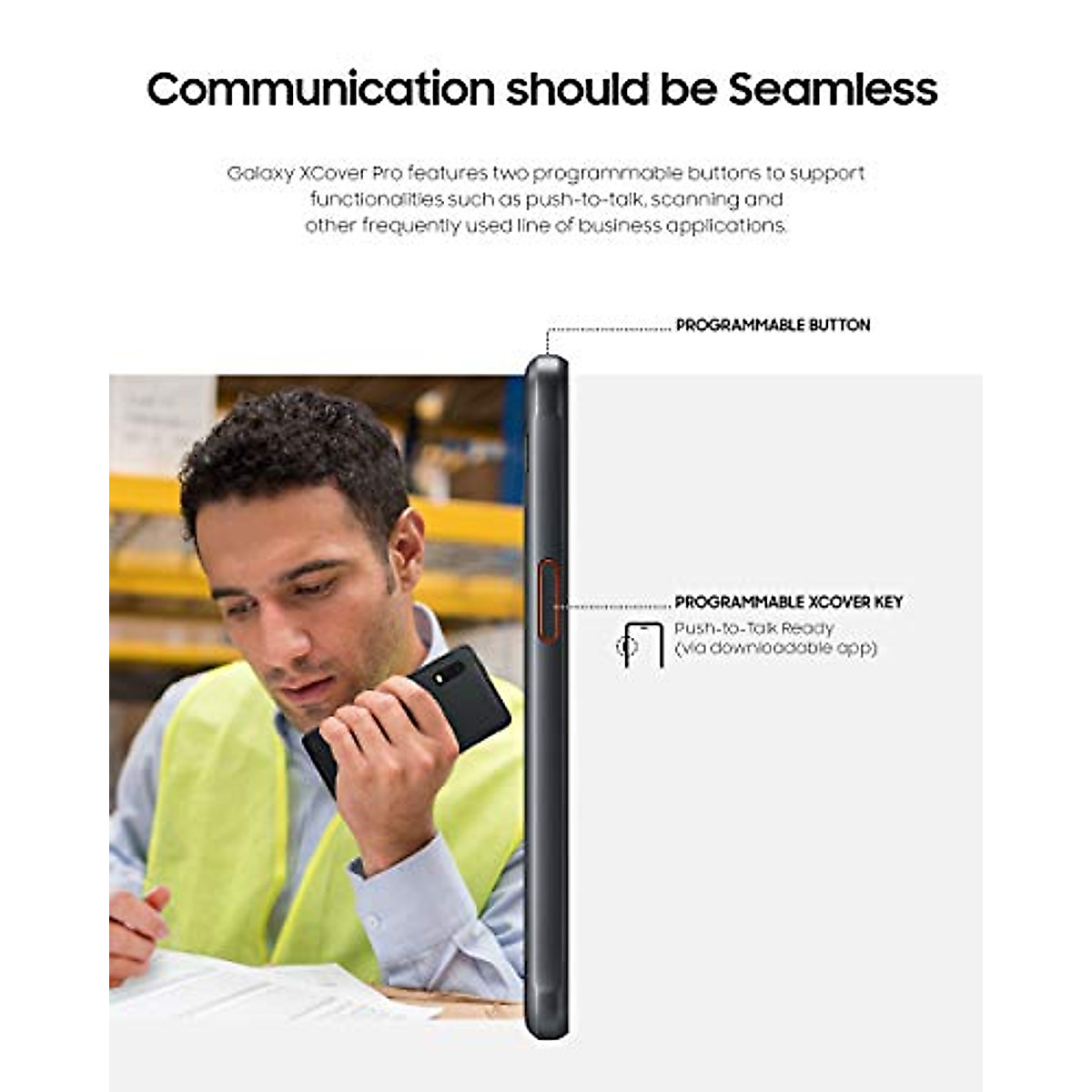 Samsung Galaxy XCover Pro | Rugged (IP68 Rated) Unlocked (Verizon and AT&T) | Dual Sim | 64GB of Storage | SM-G715UZKDXAA, Black