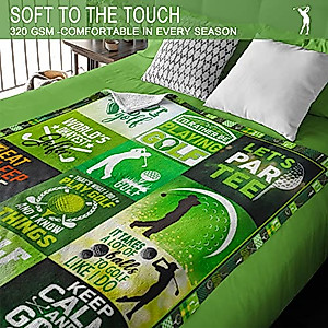 Golf Gifts for Men, Gifts for Golfers, Golf Gifts for Men Unique Throw Blanket 50" X 60", Golfing Gifts for Him, Birthday Father Thanksgiving Day Gifts for Golfers, Golf Gift for Sports Lover