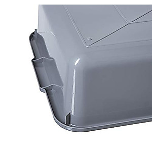 4-Pack Commercial Bus Tubs 8L, Grey Plastic Bus Box/Tote, Bus Wash Dish Basin Pans