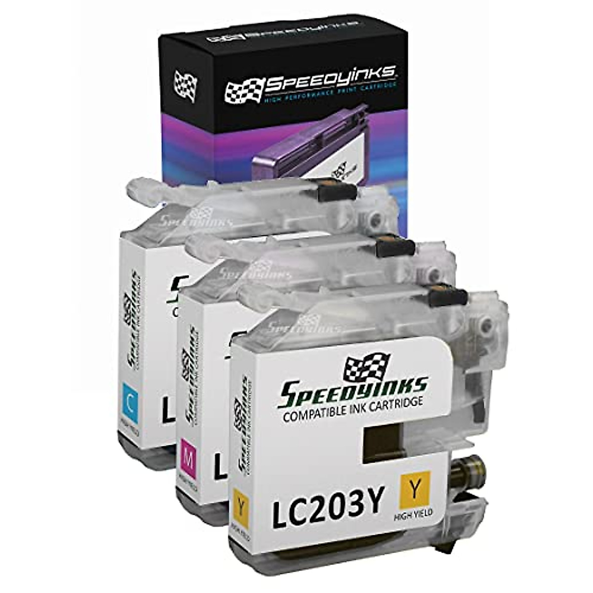 Speedy Inks Compatible Ink Cartridge Replacement for Brother LC203 High-Yield (1 Cyan, 1 Magenta, 1 Yellow, 3-Pack)