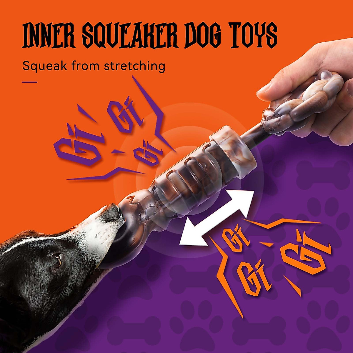 Nylon Dog Toys for Aggressive Chewers, Squeaky Tug of War Dog Toy with Rope, Interactive Dog Toys with Squeaker for Small Medium Large Dogs Breeds, Almost Indestructible Tough Durable Pet Toys