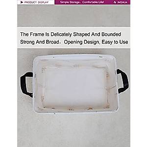 INGHUA Rectangular Storage Basket Fabric Organizer Bin for Toys,Books,Clothes,Gifts,Pets-Perfect for Home,Office,Nursery,Dorm,Shelf(Rec-Bee)