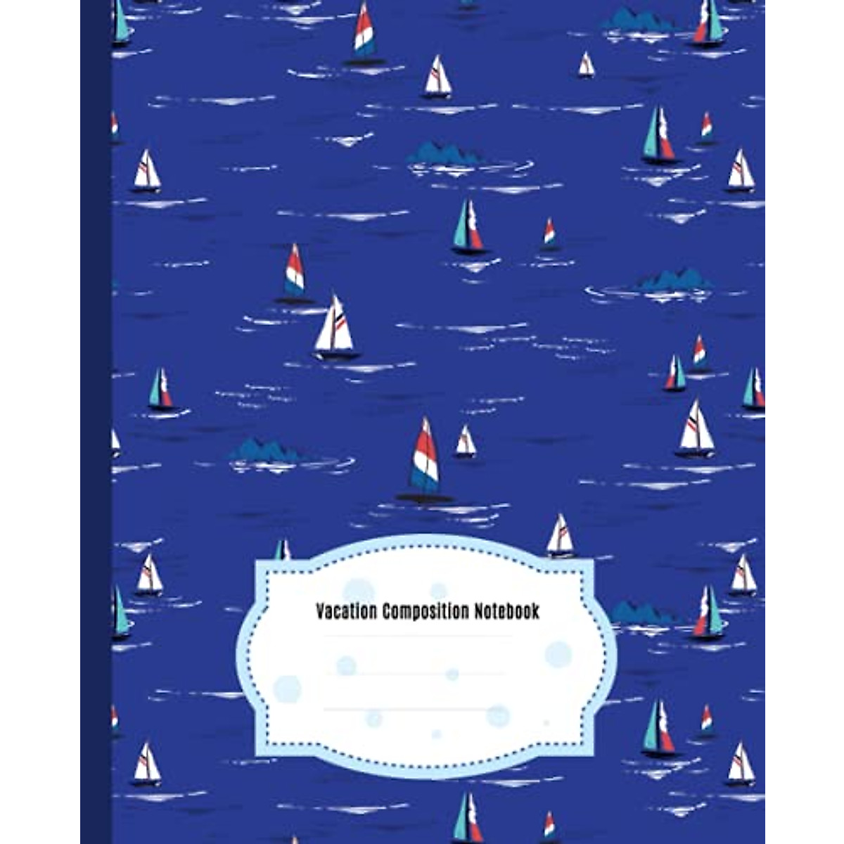 Wind Surf Composition Notebook: Beautiful Wide Blank Lined Workbook for Kids Girls Boys Students Teens Home School and College