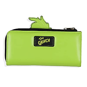 Bioworld How The Grinch Stole Christmas 3D Character Faux Leather Zip Closure Wallet