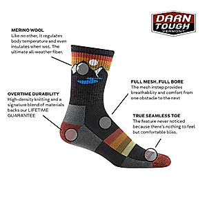 Darn Tough Men's Sunset Ridge Micro Crew Lightweight with Cushion Sock (Style 1997) - Charcoal, Large