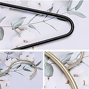NMQQ Metal Hangers,Gold Black Bold Solid Suit Hangers,Home Clothing Store Display Clothes Hangers(2Pcs),Gold