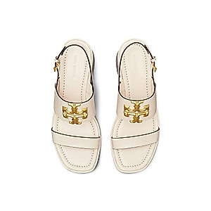 Tory Burch Eleanor Heeled Sandal 55 mm New Ivory 9 M