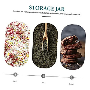 SHOWERORO Glass Storage Jar Tea Kettle Glass Clear Container Candy Jars with Lids Galss Canister Dry Fruit Container Coffee Bean Storage Food Jar Household Dried Food Jar Glass Candy Jar Jam