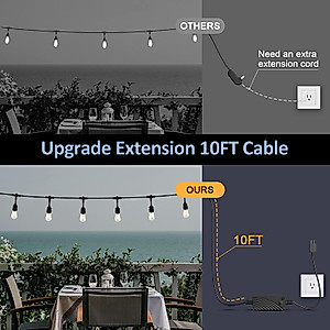 XMCOSY+ Smart LED Outdoor String Lights, 123Ft Patio Lights with 40 Shatterproof Dimmable Edison Bulbs, WiFi & App Control, Work with Alexa, IP65 Waterproof String Lights for Outside Bistro Porch