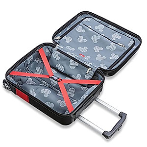 American Tourister x Disney Roll Aboard Hardside Carry-On and Underseat Luggage Set with Spinner Wheels and Organizing Pockets, Mickey Mouse (2 Pack)