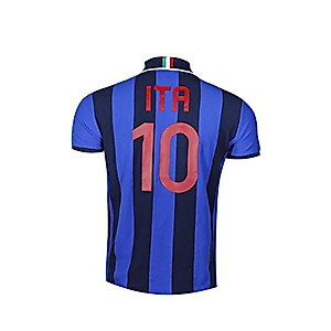 Ralph Lauren Polo Mens Custom Slim Fit Country Polo- Spring 2019 (Large, Italy Blue)