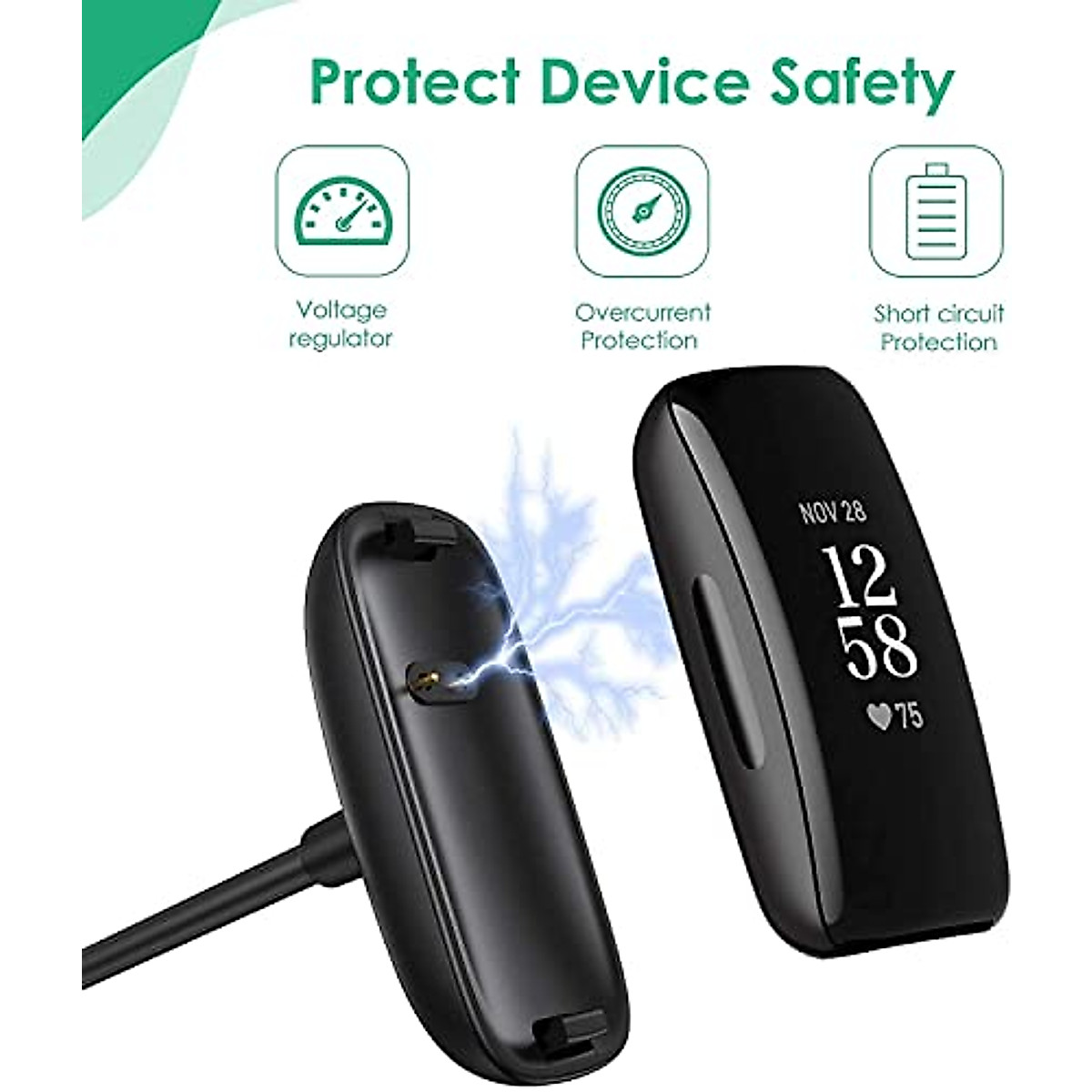 Charger Cable for Fitbit Inspire 2 & Ace 3, for Fitbit Inspire 2 Fitness Tracker, Replacement Charging Cable Accessory for Fitbit Ace 3 (1m/3.3ft)