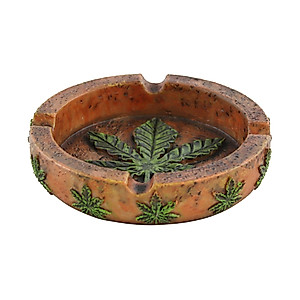 Poly Plus Marijuana Pot Leaf Weed Cigarette Ashtray for Outdoors and Indoors Use - Modern Christmas Holiday Home Decor Tabletop Ash tray for Smokers - Nice Gift for Men and Women