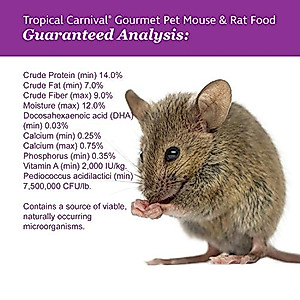 Tropical Carnival F.M. Brown's Gourmet Pet Mouse and Rat Food with Fruits - Veggies, Seeds, and Grains, Vitamin-Nutrient Fortified Daily Diet - 2lb