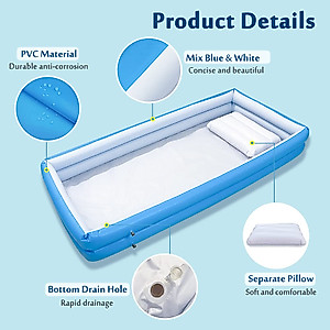 Medical Inflatable Bathtub Portable Shower for Elderly and Disabled Bed Bathing Aids Blow Up Bathtub Adult Bedridden Patients Full Body Bed Shower Inflatable Tub Home Care Handicap Bed Accessories