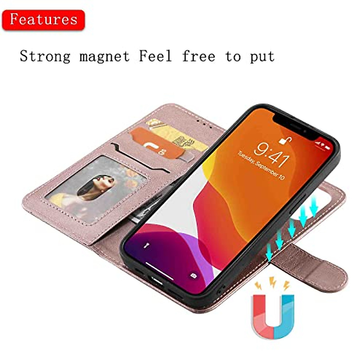 Fansipro Phone Cover Wallet Folio Case for LG V20, Premium PU Leather Slim Fit Cover for LG V20, 2 Card Slots, 1 Photo Frame Slot, Super fit, Golden