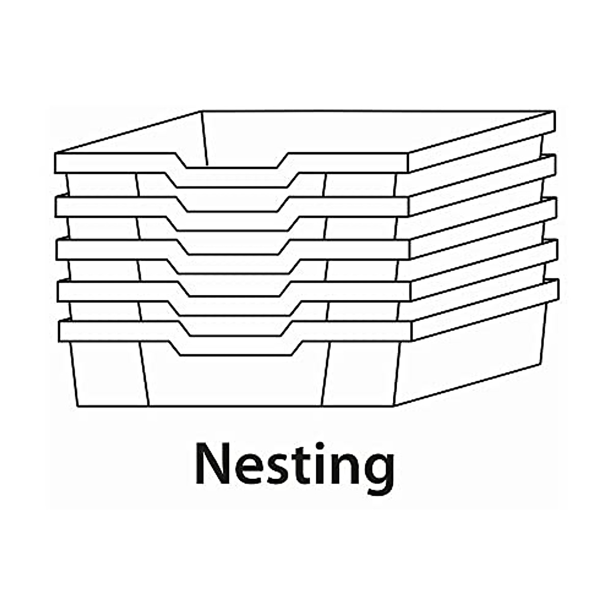 Gratnells Shallow F1 Storage Tray, Pack of 8, Heavy Duty School, Industrial & Utility Storage Bins, 12.3" x 16.8" x 3" (Translucent)