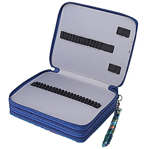 Shulaner 120 Slots Colored Pencil Case with Zipper Closure Large Capacity Oxford Pen Organizer