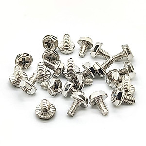 SBUOL 50pcs Toothed Hex Screw 6/32 Computer Case Motherboard Screws