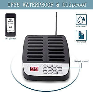 YYCALLING Restaurant Pager,Pagers for Restaurants 16 Guest Pagers,Buzzers Social Distancing, 98 Chanels with Vibration, Flashing and Buzzer for Truck