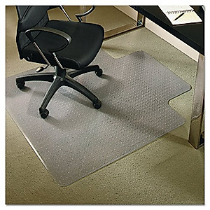 ES Robbins EverLife AnchorBar 45-Inch by 53-Inch Vinyl Chair Mat with Lip for Medium Pile Carpet, Clear