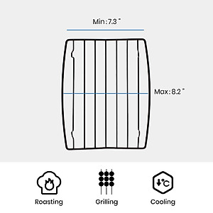 Roasting Rack for Roasting Pan,Baking Rack for Cooking, Roasting, Cooling and Grilling,V Shape Non-Stick Wire Rack,10×8" Black