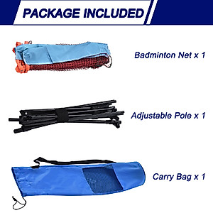 PATIKIL 20Ft Portable Badminton Net, Pickleball Net Set Height Adjustable Tennis Net with Carry Bag for Volleyball Soccer Outdoor Backyard Beach, Black