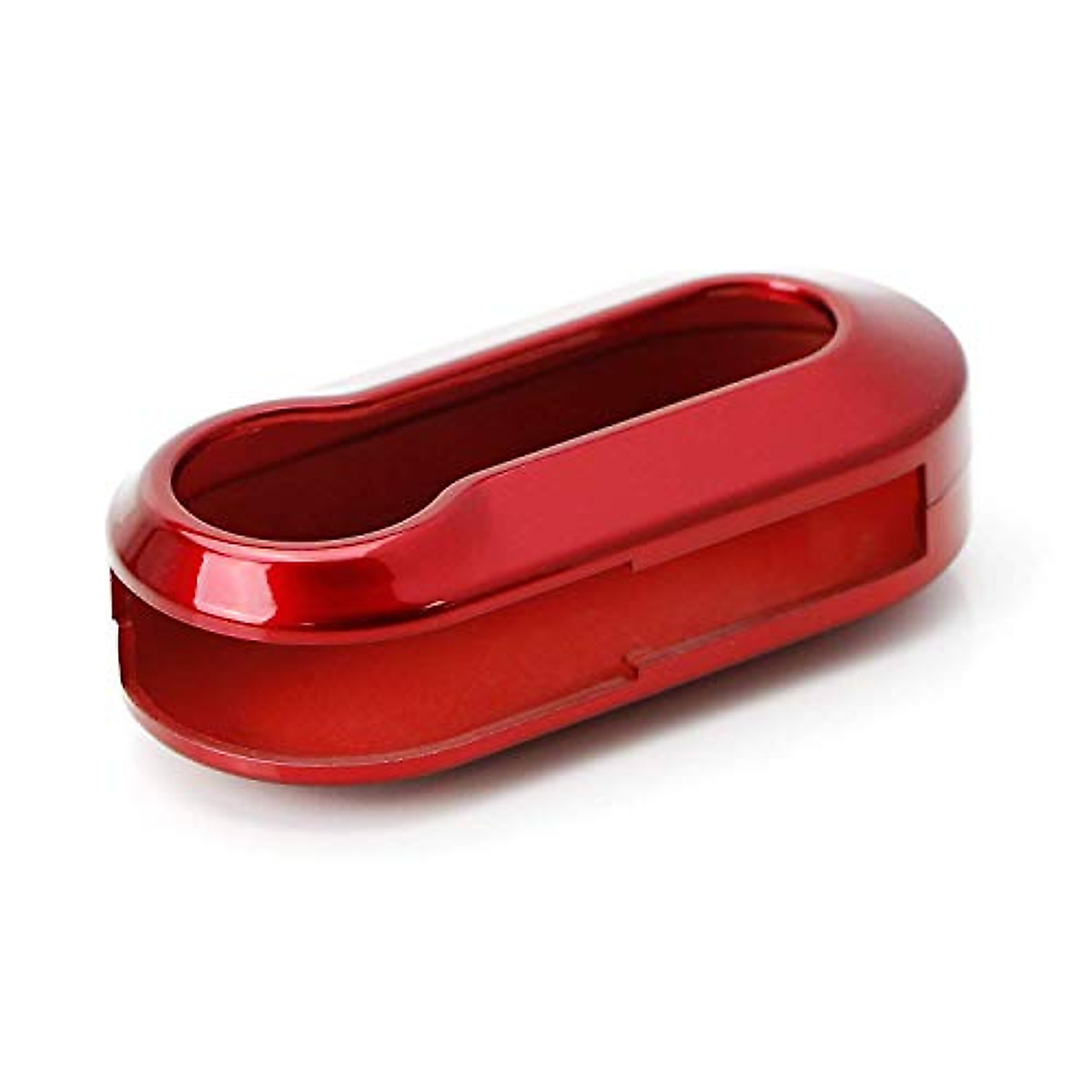 iJDMTOY (1) Exact Fit Gloss Metallic Red Smart Remote Key Fob Shell Compatible With FIAT 500 500L 500X Abarth 3-Button Folding Blade Key
