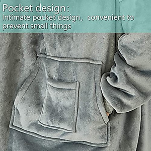 NapCure Blanket Hoodie Sweatshirt, Wearable Sherpa Fleece Oversized TV-Blanket (Dark Grey, Standard Size)