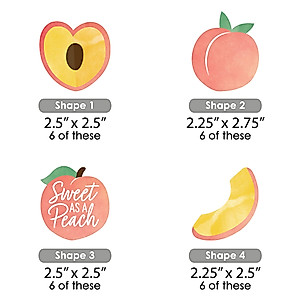 Big Dot of Happiness Sweet as a Peach - Paper Straw Decor - Fruit Themed Baby Shower or Birthday Party Striped Decorative Straws - Set of 24