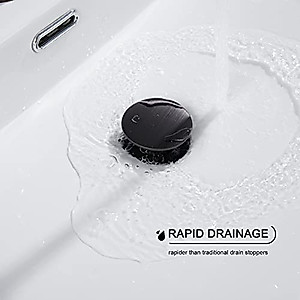 Bathroom Sink Drain, Pop Up Drain Stopper with Overflow, Lavatory Vanity Vessel Sink Drain Assembly, Oil Rubbed Bronze