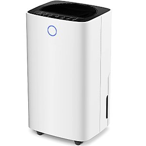 ZAFRO Dehumidifier for Bathroom & Basement & Bedroom & Room with Drain Hose, 1,500 Sq. Ft Dehumidifiers with Auto or Manual Drainage, 3 Working Modes/Auto Defrost/Dry Clothes Function/12H Timer, White