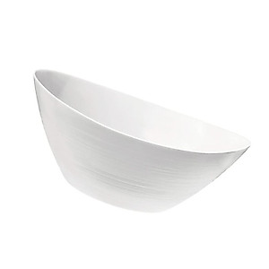 YARDWE White Pasta Serving Bowls Boat Shaped Bowl Toughened Glass Salad Bowl Heat Resistance Soup Bowl Small Side Dishes for Dessert Ice Cream