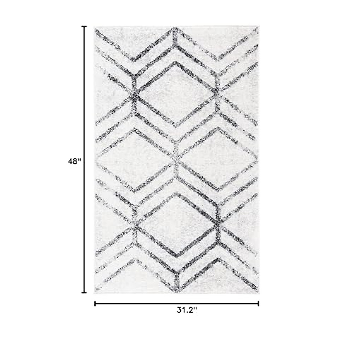 SAFAVIEH Adirondack Collection Accent Rug - 2'6" x 4', Ivory & Grey, Modern Geometric Distressed Design, Non-Shedding & Easy Care, Ideal for High Traffic Areas in Foyer, Living Room, Bedroom (ADR253A)