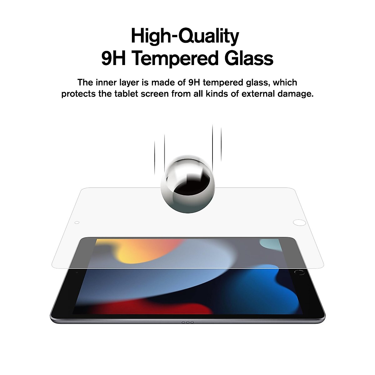 Hocents. Paperfeel Glass Screen Protector Compatible with iPad 9th/8th/7th Generation 10.2 inch, EZ Kit, Auto-Alignment Tool