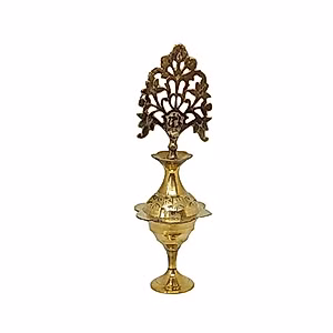 Sharvgun Islamic Brass Surmadani Antique Bottle Hand Pot Women Accessories Eyeliner Kajal Holder Case Vintage Engraved Crafted Wedding Party with Surma-5.5 Inch
