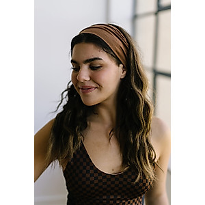 Maven Thread Cocoa, Workout Headbands for Women, Wide Headbands for Women, Sports Running Headband for Exercise, Gym hairband Athletic Workouts and Yoga 4" Thick Non Slip Sweatbands for Women 2Pack