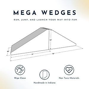 Foamnasium Mega Wedge Set, Indoor Foam Playset, 2 Piece Soft Toddler and Active Kids Play Foam Climber for Crawling, Climbing, Sliding and Jumping, Made in the US, Baby Blue/Pewter