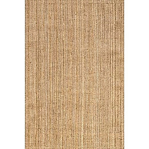 nuLOOM Ashli Solid Farmhouse Jute Area Rug, 9x12, Natural