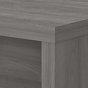 Bush Furniture L Shape Desk with Wire Management | Echo Collection Corner Bow Front Table for Home Office with Quick-to-Assemble Hardware, 72W, Modern Gray