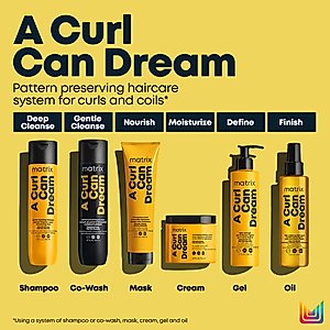 Matrix A Curl Can Dream Co-Wash (Gentle Cleansing Conditioner) For Curly and Coily Hair - Revives Curls Between Washes and Enhances Curl Definition, With Manuka Honey Extract, 10.1 Fl Oz
