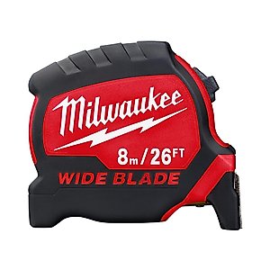 MILWAUKEE 8M/26Ft Wide Blade Tape Measur
