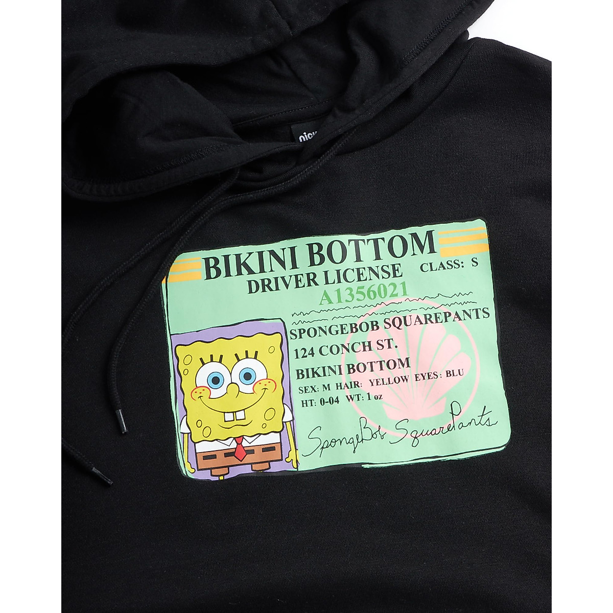 Nickelodeon Men’s SpongeBob and Patrick Fleece Sweatshirt – Men and Women’s Unisex Pullover Hoodie (Size: S-XL), Size Large, Spongebob Black